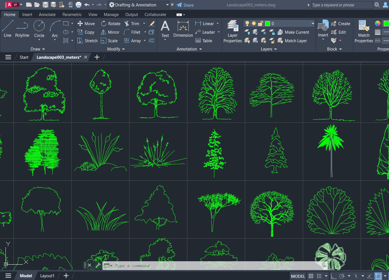 100 Trees Landscape 2D Autocad Blocks Set 003 | Architectural Plants ...