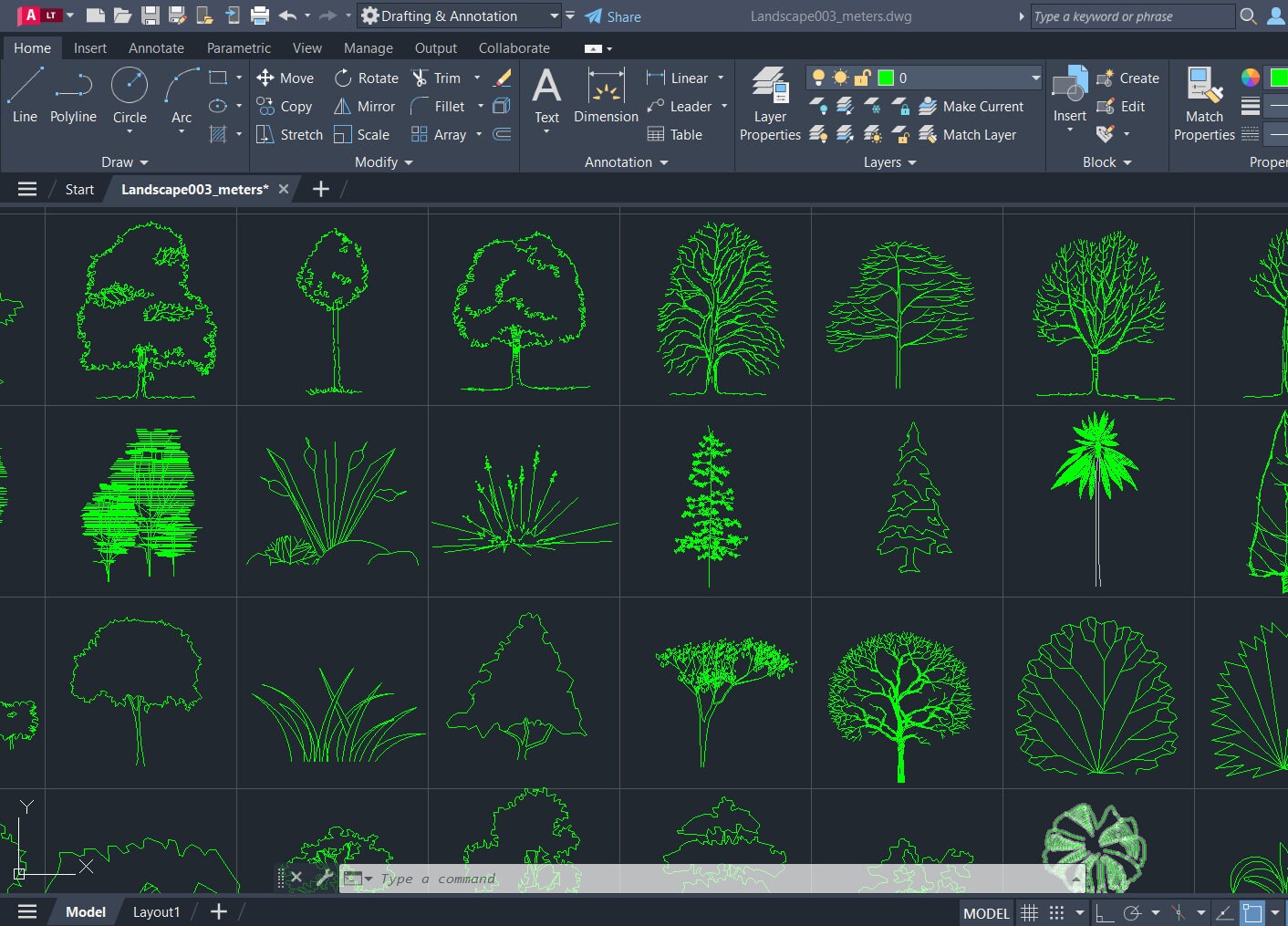 100 Trees Landscape 2D Autocad Blocks Set 003 | Architectural Plants ...