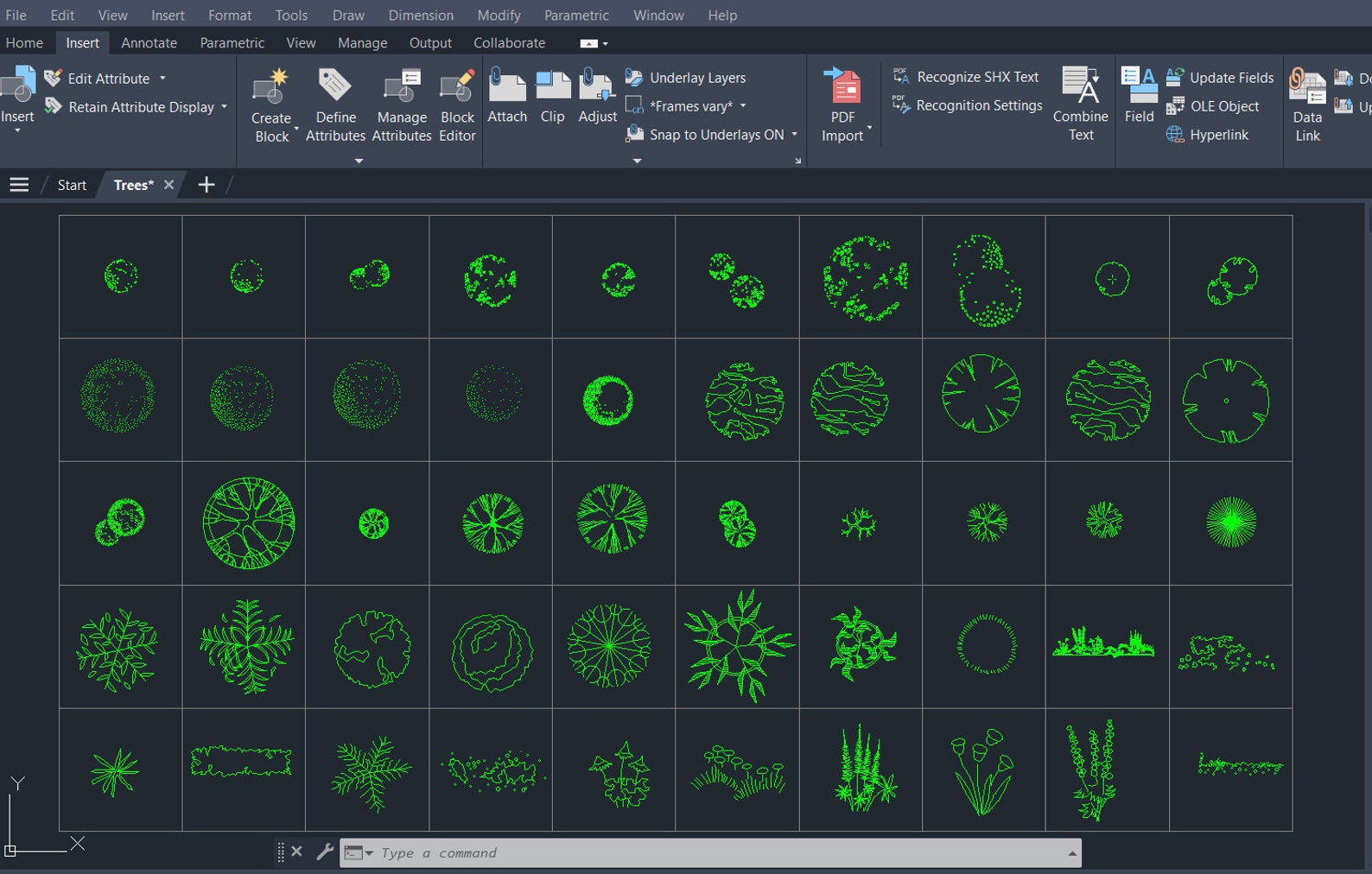 100 Trees Landscape 2D CAD Set 001 | Architectural Autocad Blocks ...