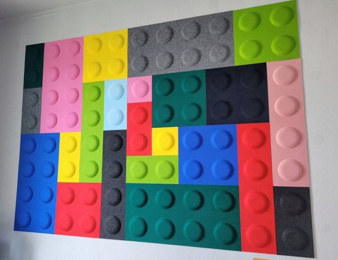 3D Felt Wall Bricks I Felt Wall Panel I Kids Room Wall Decor I Various ...