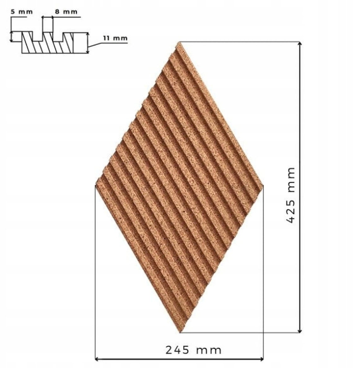 Geometric 3D Cork Wall Panel I Modern Wall Decor I ECO Friendly I ...