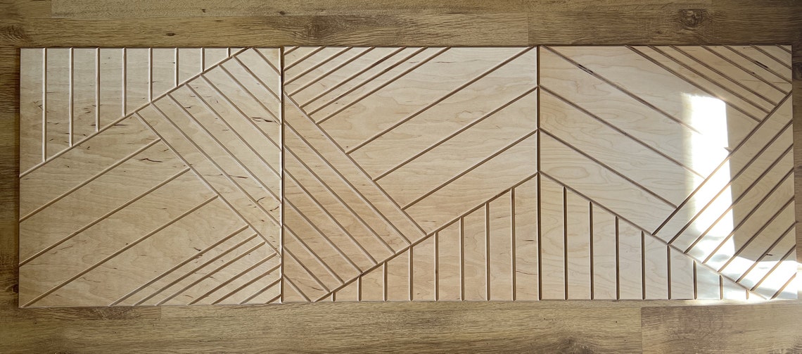 6 PANELS SET Decorative Wall Panel Wooden Geometric Wall Panel ...