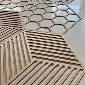 Hexagon Wall Panel I Birch Plywood Wall Panel I Modern Wall Decor I ECO ...