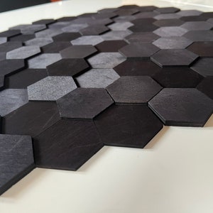 SET 76 PCS I Hexagon 3D Wooden Wall Panel I Modern Wall Decor I Wood ...