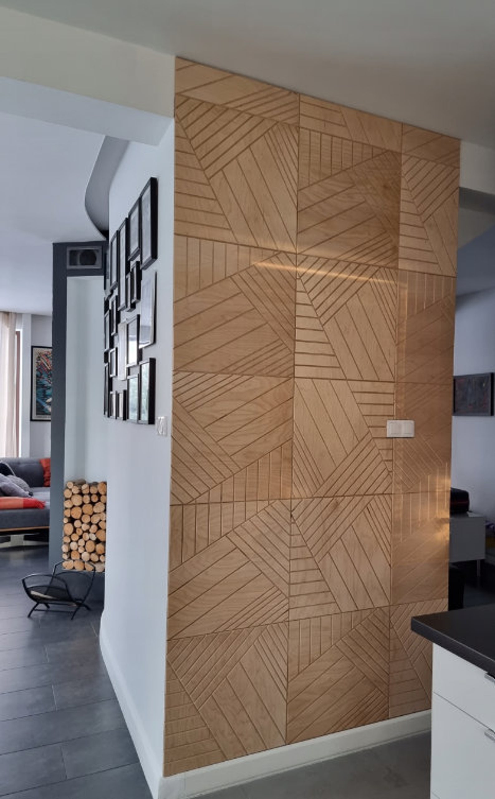 4 PANELS SET Decorative Wall Panel Wooden Geometric Wall Panel ...