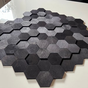 SET 76 PCS I Hexagon 3D Wooden Wall Panel I Modern Wall Decor I Wood ...