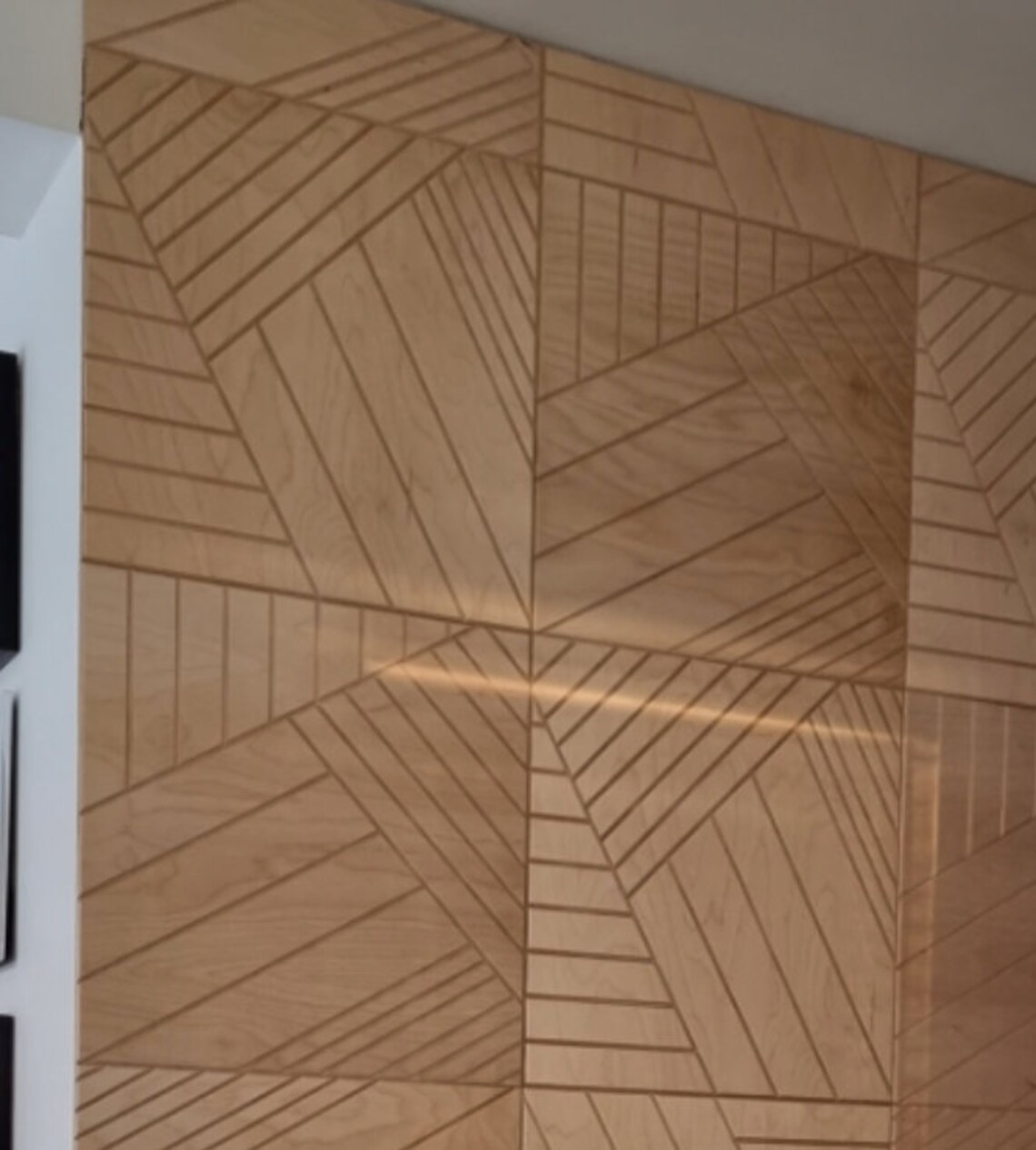 4 PANELS SET Decorative Wall Panel Wooden Geometric Wall Panel ...