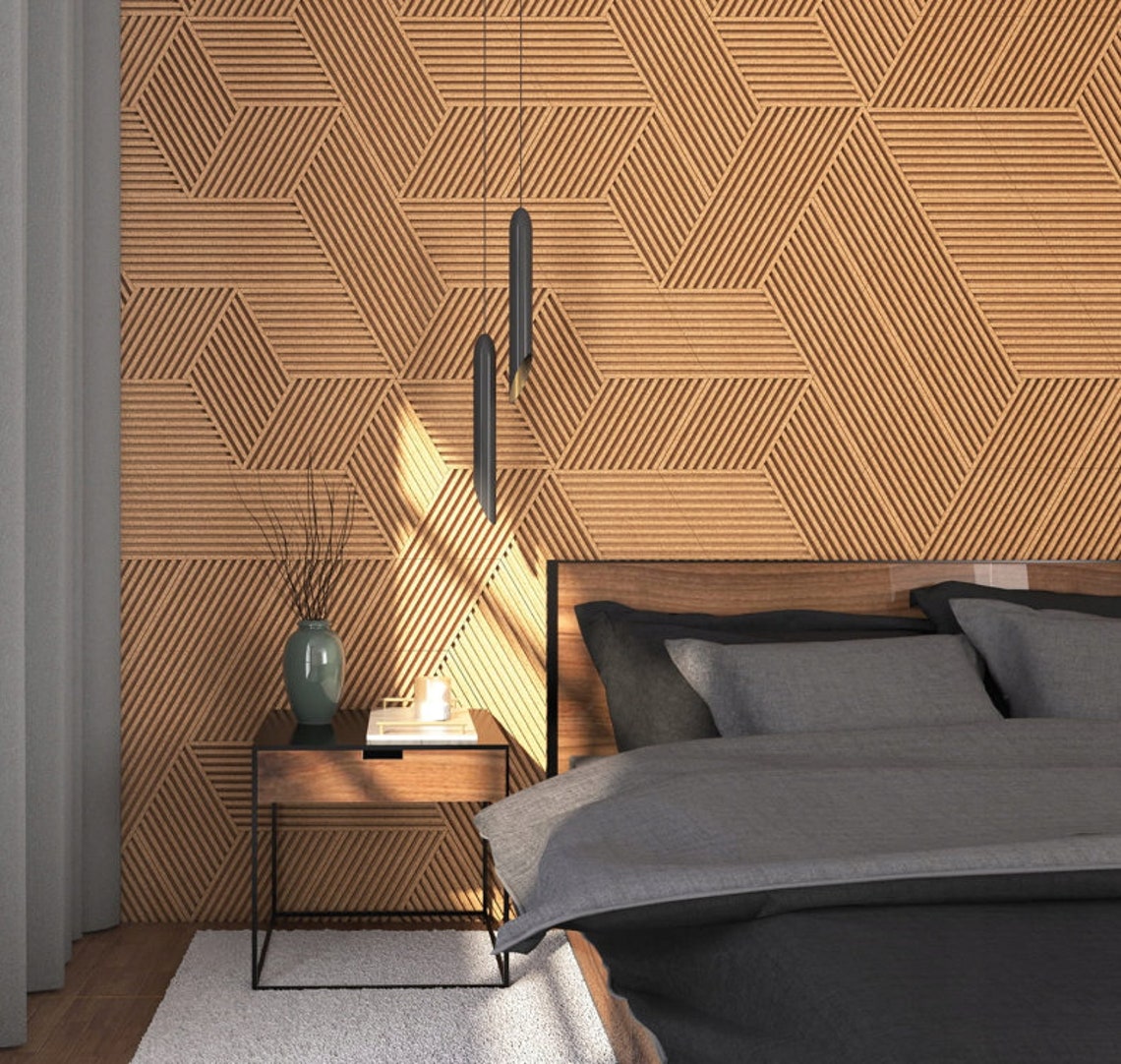 Geometric 3D Cork Wall Panel I Modern Wall Decor I ECO Friendly I ...
