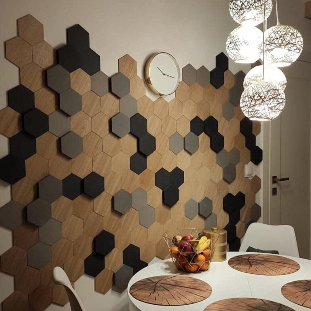 Hexagon Geometric 3D Wall Panel I Moss Wall Panel I Mirror Hexagon I ...