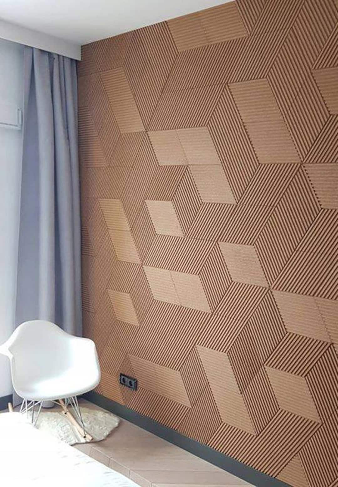 Geometric 3D Cork Wall Panel I Modern Wall Decor I ECO Friendly I ...