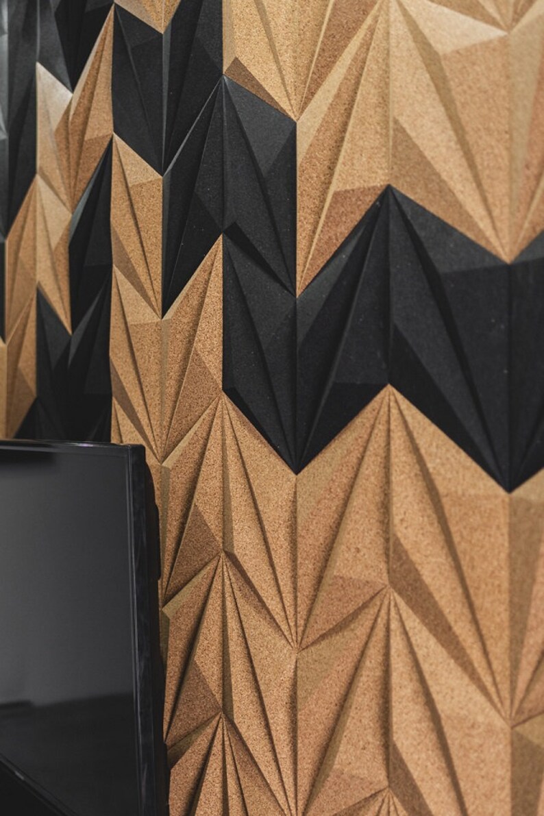 3D Cork Wall Panel I Modern Wall Decor I ECO Friendly I Natural I ...