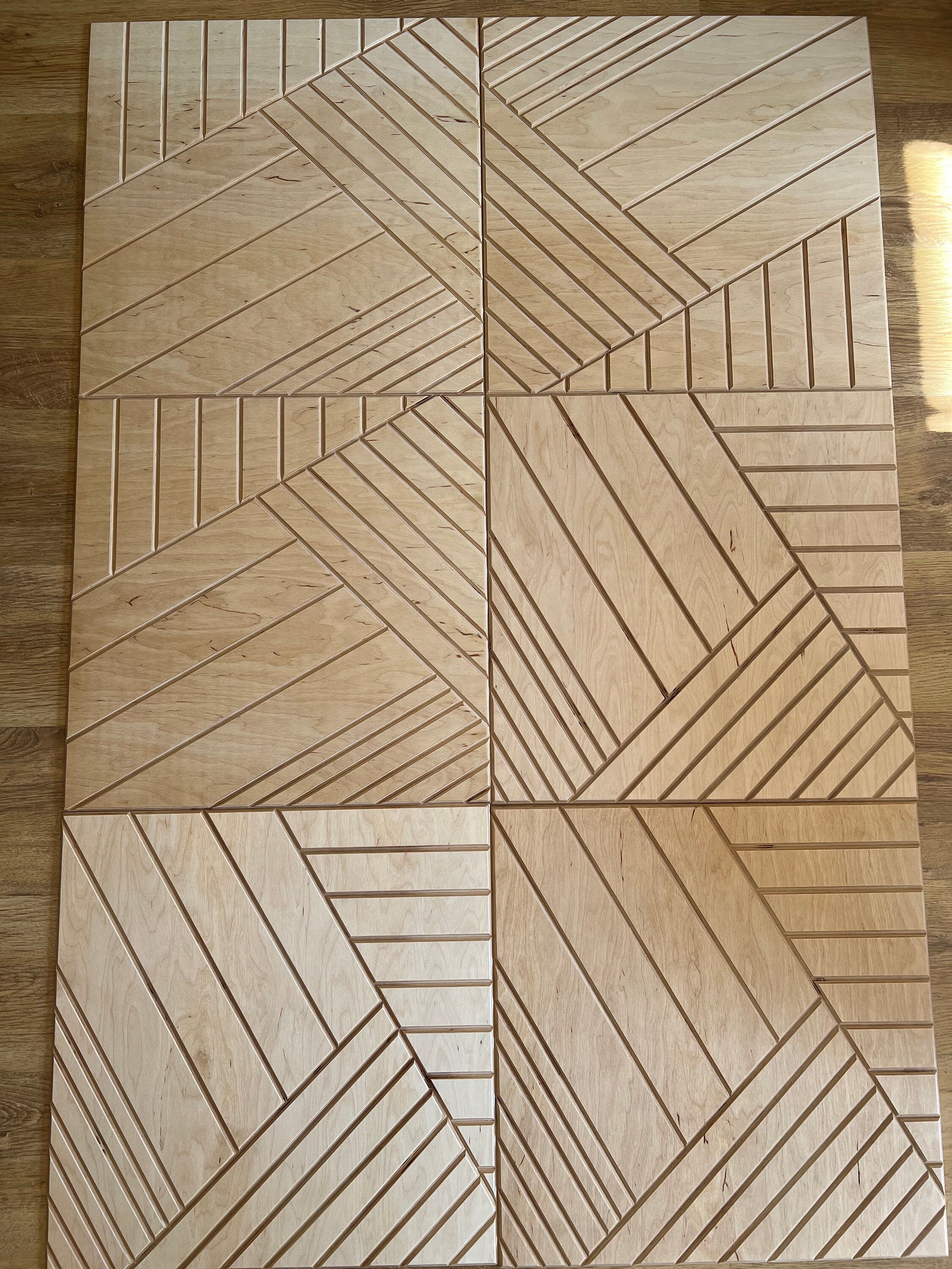 6 PANELS SET Decorative Wall Panel Wooden Geometric Wall Panel ...