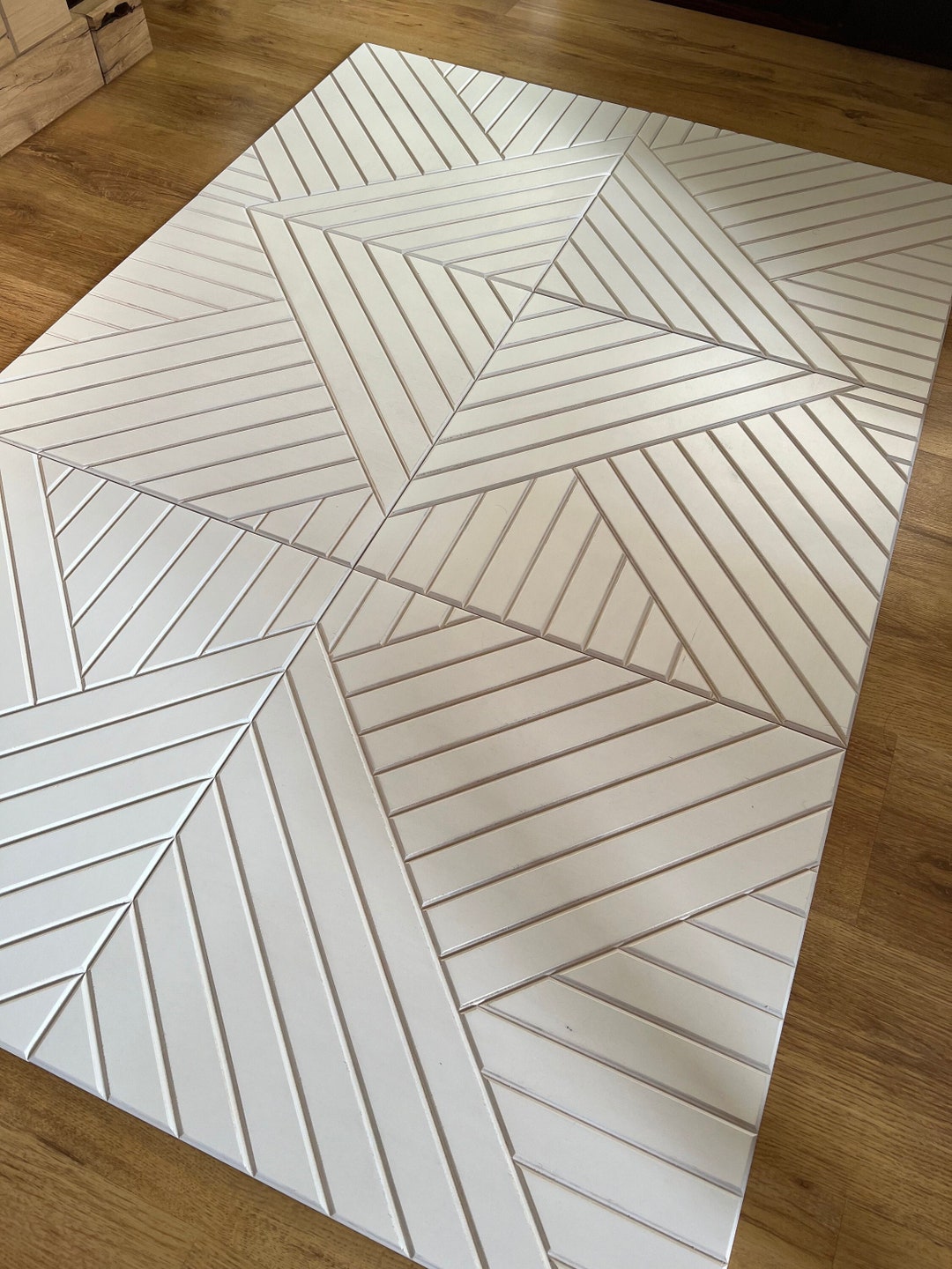 4 PANELS *SET* Decorative Wall Panel - Symmetric Lines - WHITE Color ...