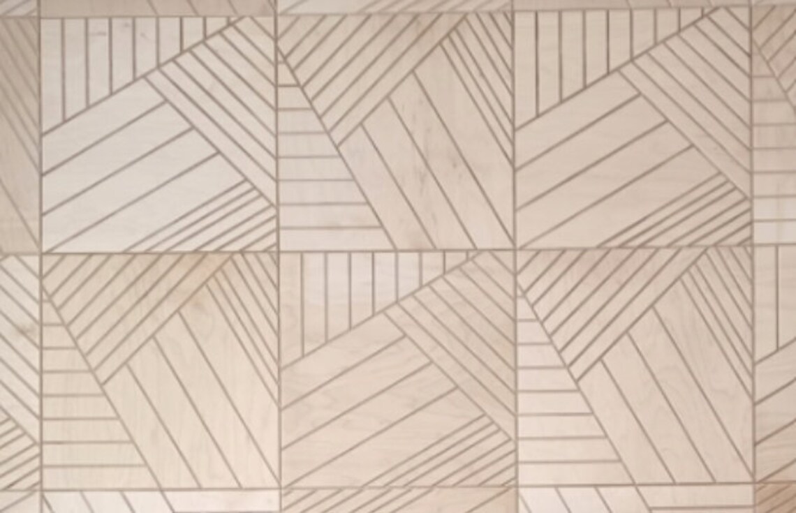 4 PANELS SET Decorative Wall Panel Wooden Geometric Wall Panel ...