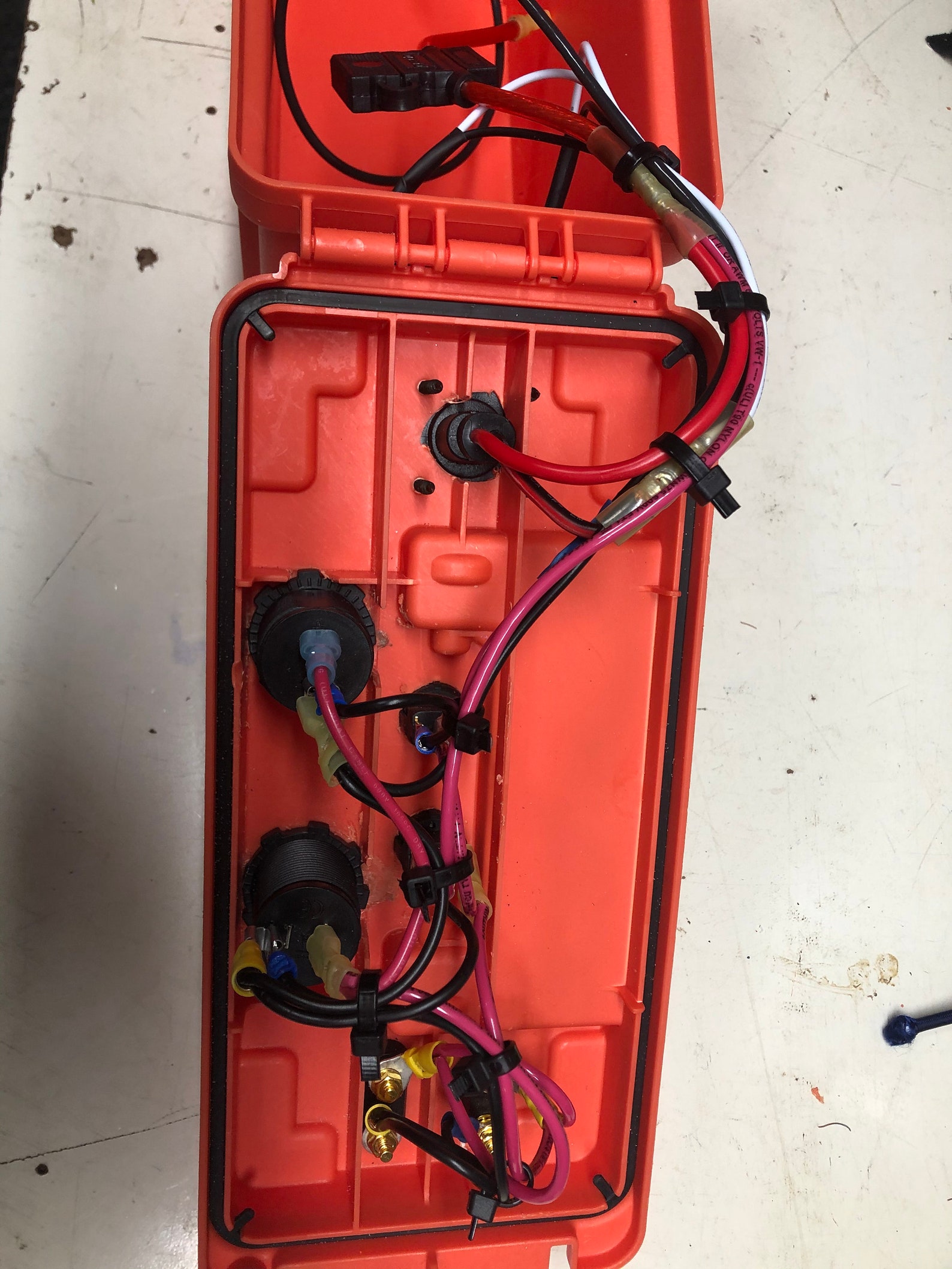 Waterproof Battery Box - 12 Volt Orange - Boating, Fishing, Camping ...