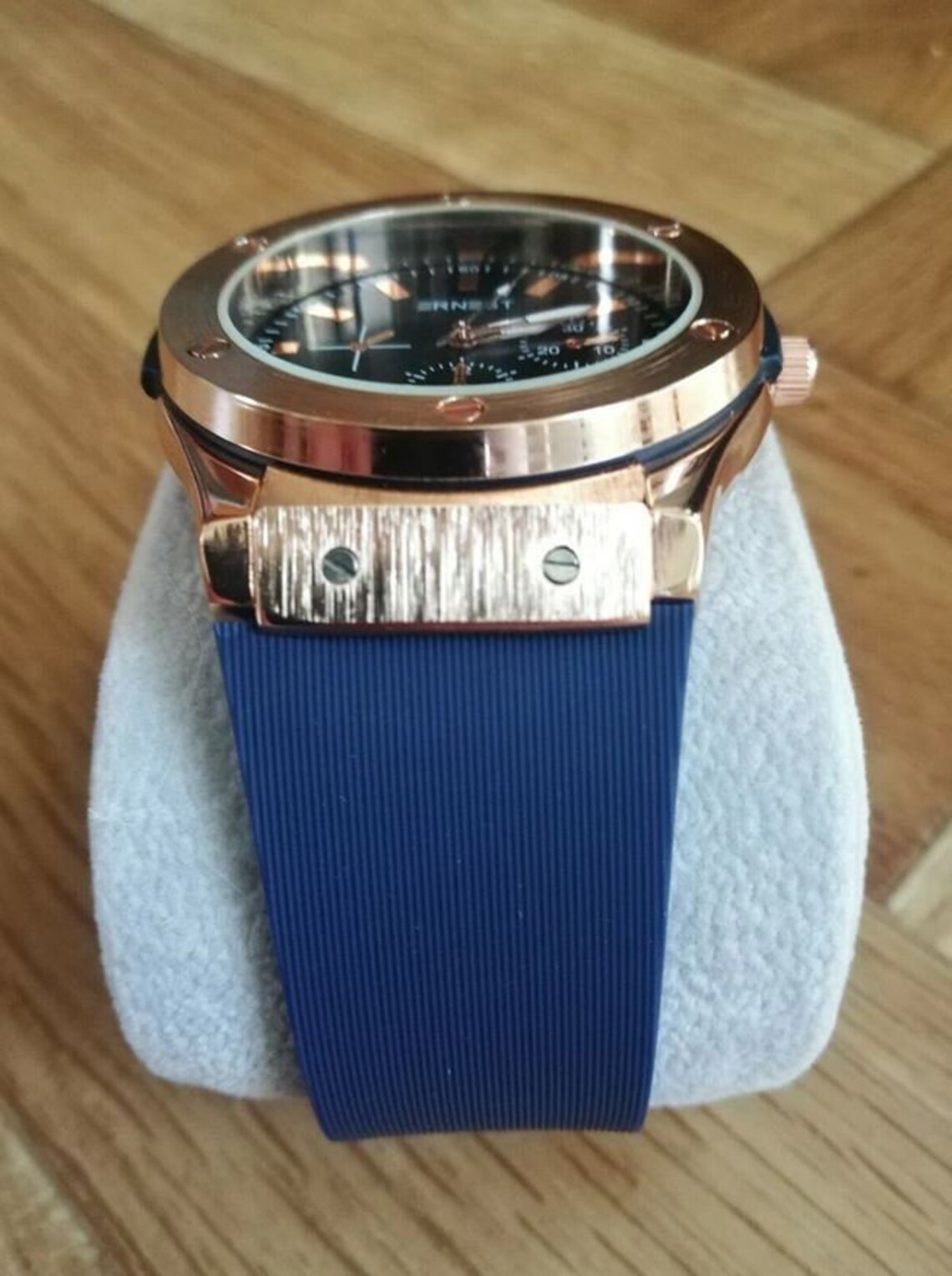 Watch Chic Men Luxury Trend Blue Band Metal Rose Gold Golden - Etsy