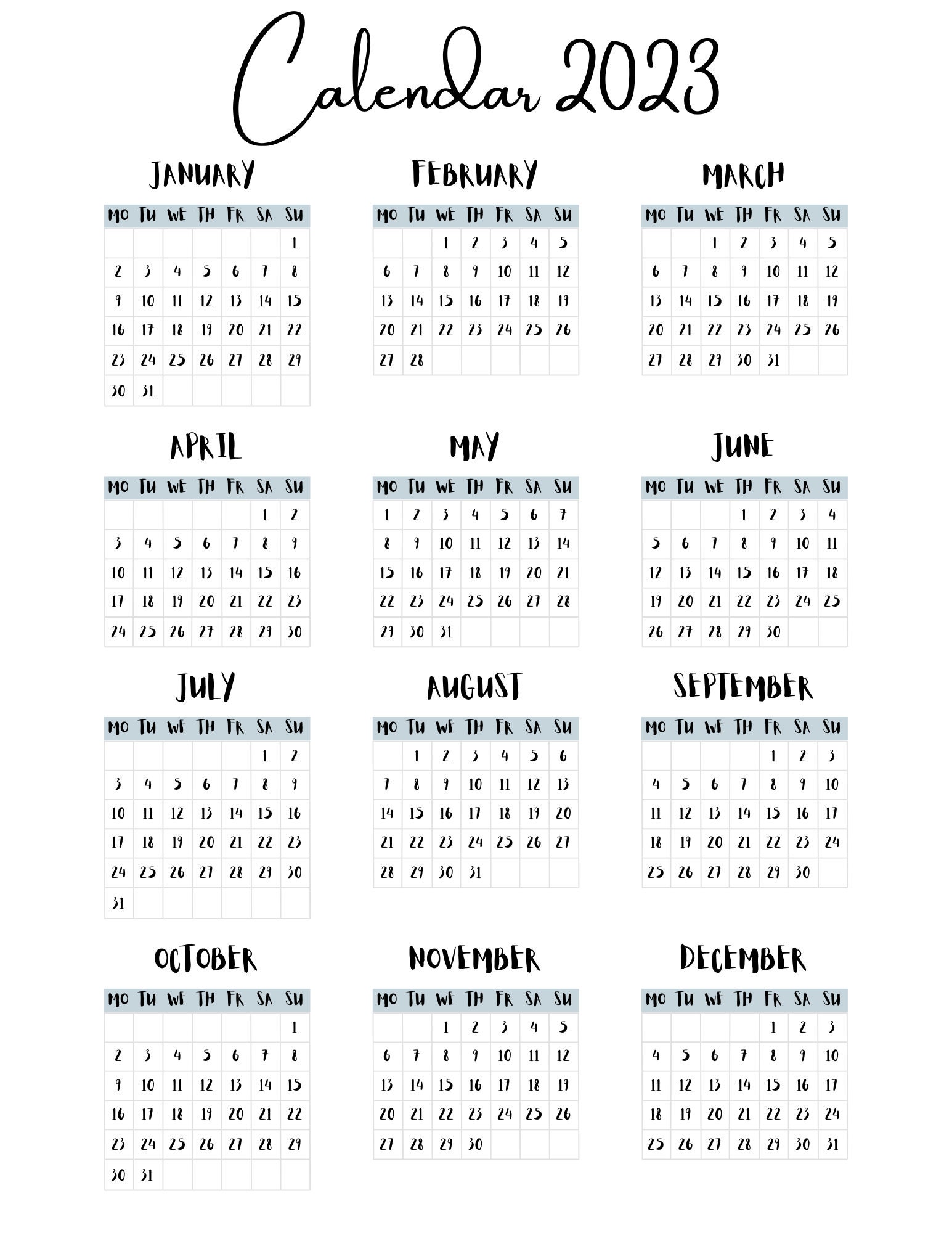 Downloadable To-do List. 2023 Calendar, Daily Planner & Weekly Planner ...