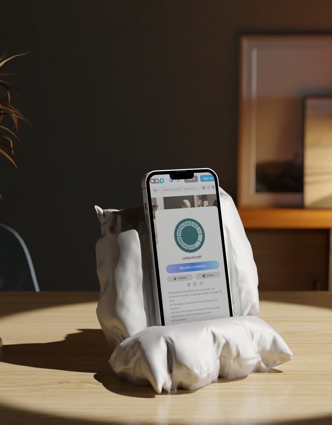 Modern Phone Stand, Cozy Pillow, 3d Print - Etsy