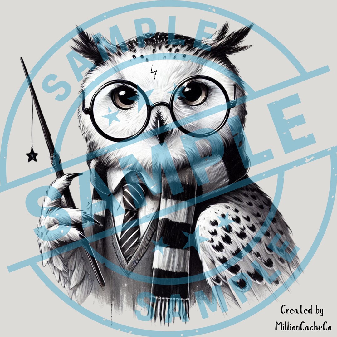 Hogwarts Digital Design- Enchanting Harry Potter Owl Illustration ...