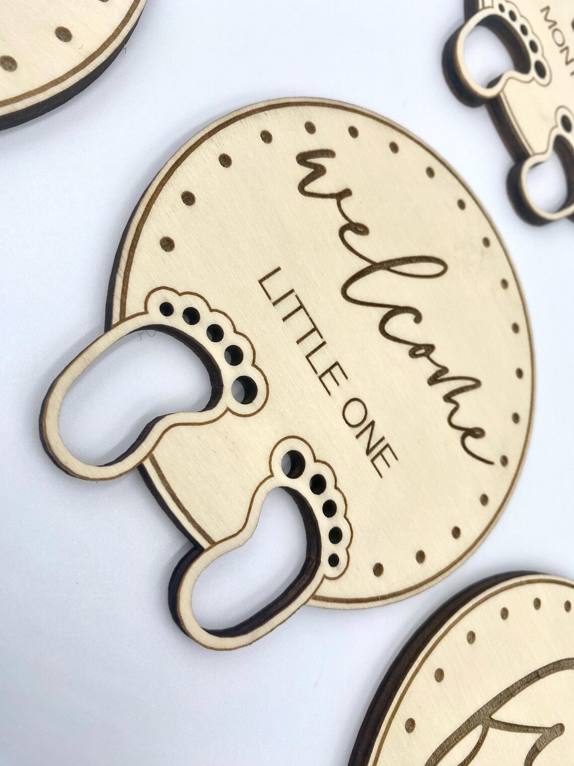 Baby Feet SVG File for Laser Cutting – Newborn Milestone Sign, Nursery ...
