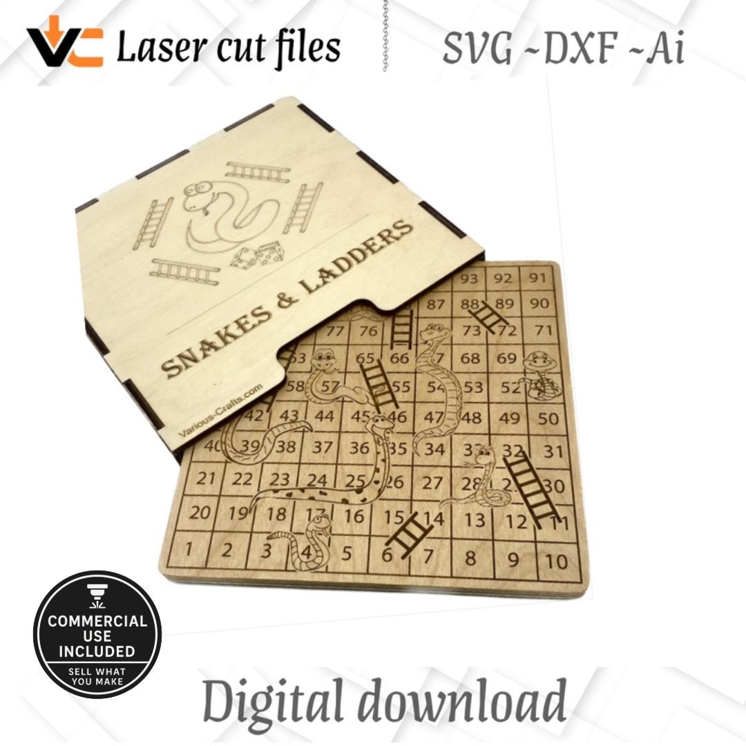 Snakes and Ladders SVG Game | Laser Cut File for Glowforge & Xtool ...