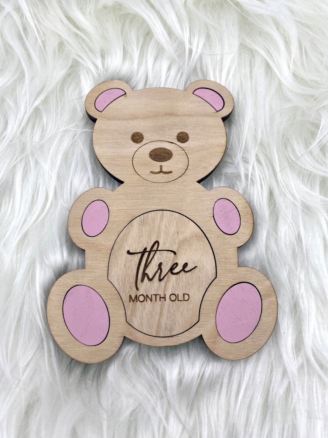 Digital SVG AI DXF Files Laser Engraving Teddy Bear Milestones Set With ...