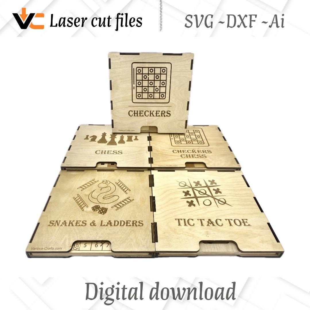 Digital Laser Cutting for Classic Games - Snakes and Ladders, Tic Tac ...