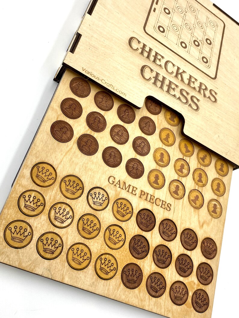 Digital SVG, DXF and Ai Files to Make Combo Chess and Checkers Game ...