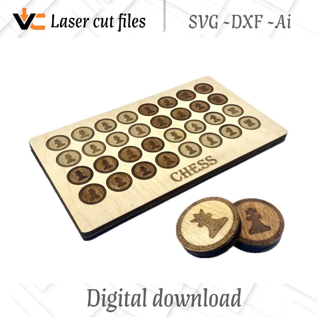 Digital SVG,AI & DXF Files to Make Wooden Replacement Chess Pieces 3 ...