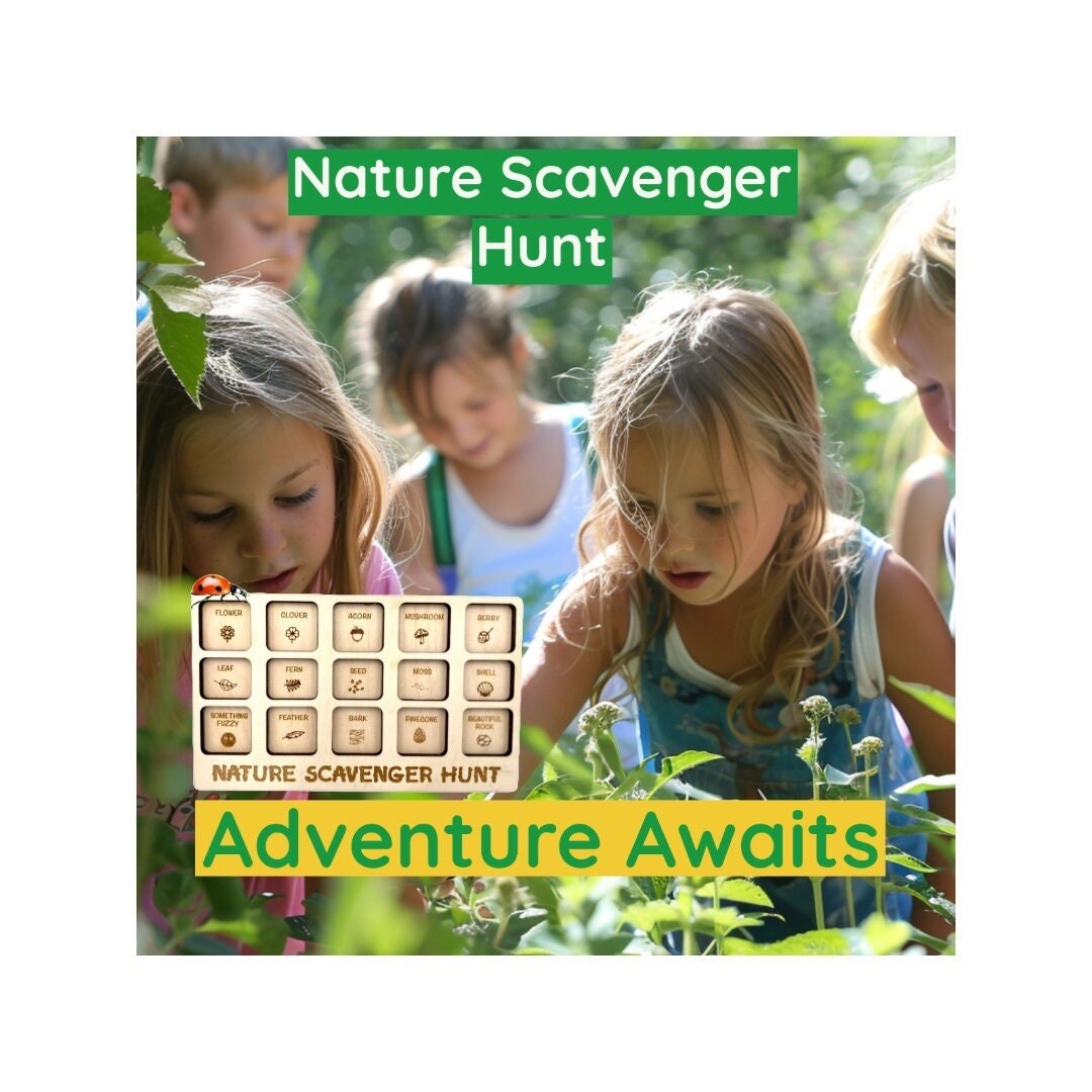 Nature Scavenger Hunt SVG – Laser Cut Game Board for Kids – Outdoor ...