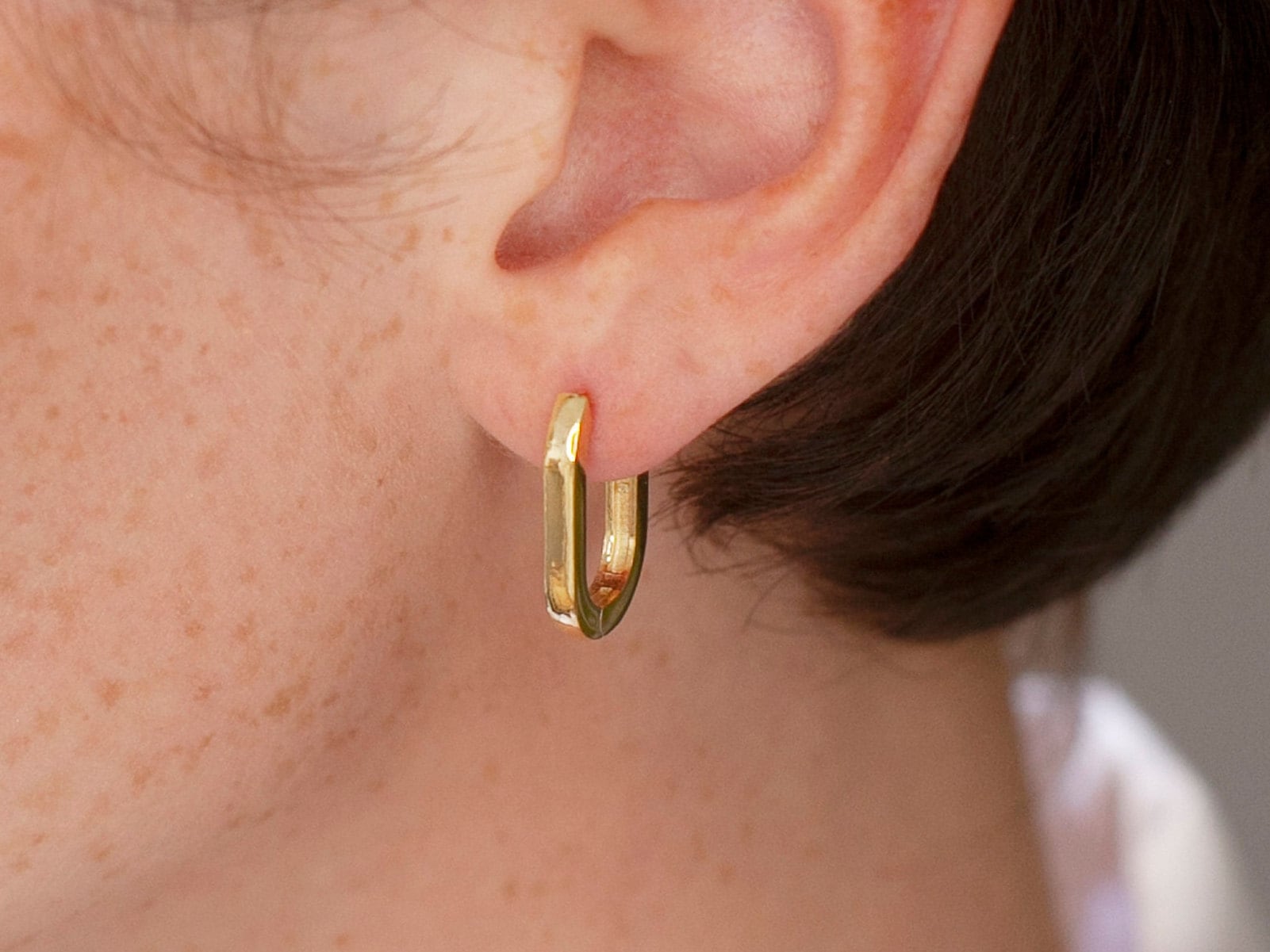 U-shaped Silver Hoop Earrings, Simple Earrings Everyday, Endless Hoops ...