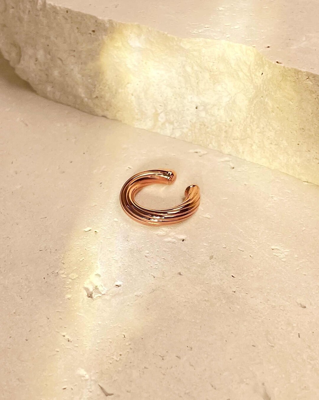 Rose Gold Ear Cuff, Stackable Chunky Tragus Ear Cuff, Conch Earring ...