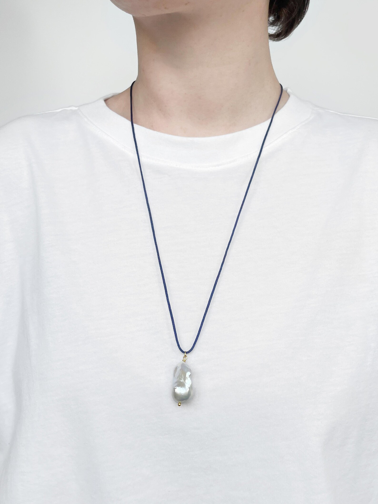 Baroque Pearl Necklace Large, Large Baroque Pearl Satin Cord, Baroque ...