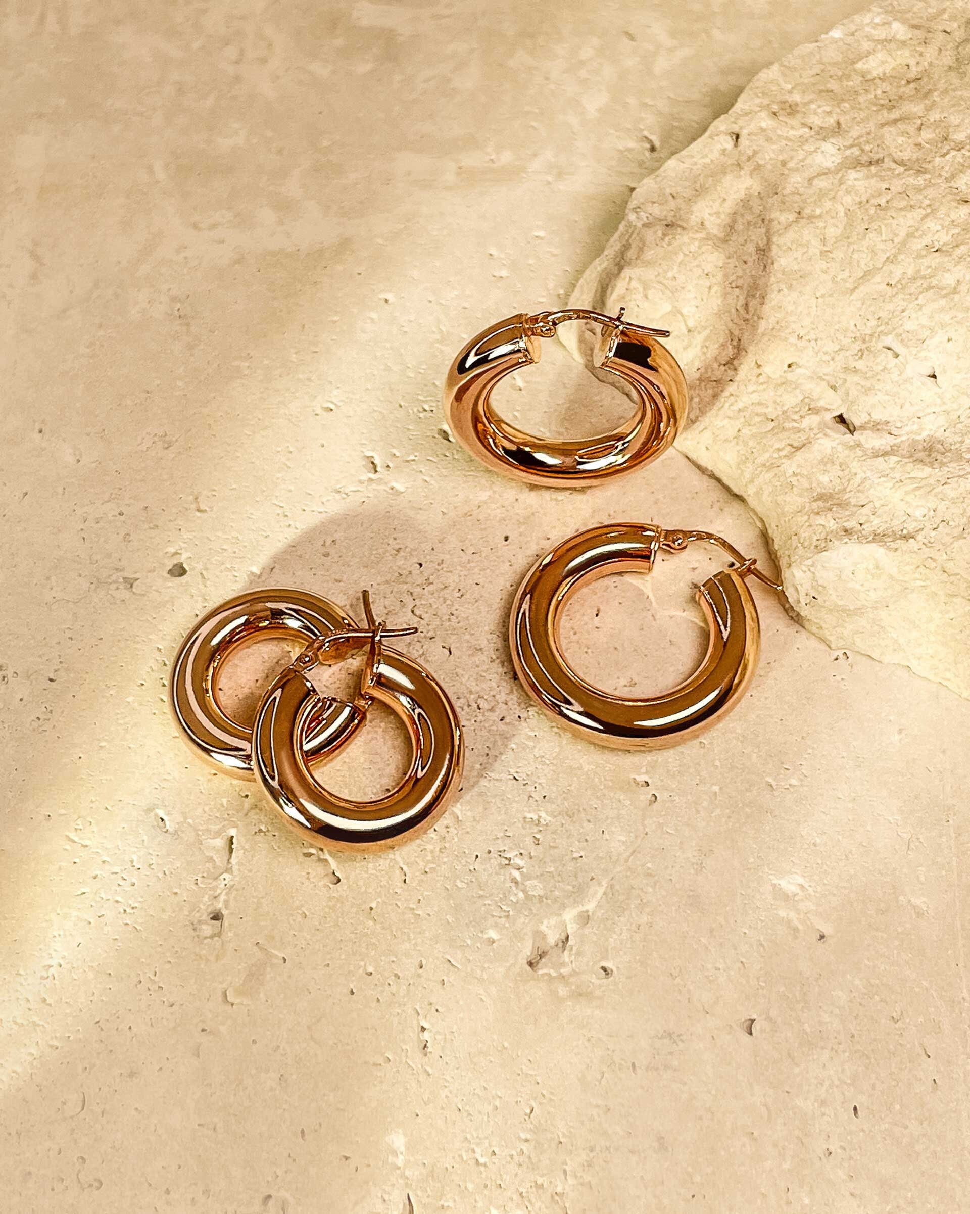 Gold 5mm Tube Hoops Chunky Gold 25mm Tube Hoop Earrings - Etsy