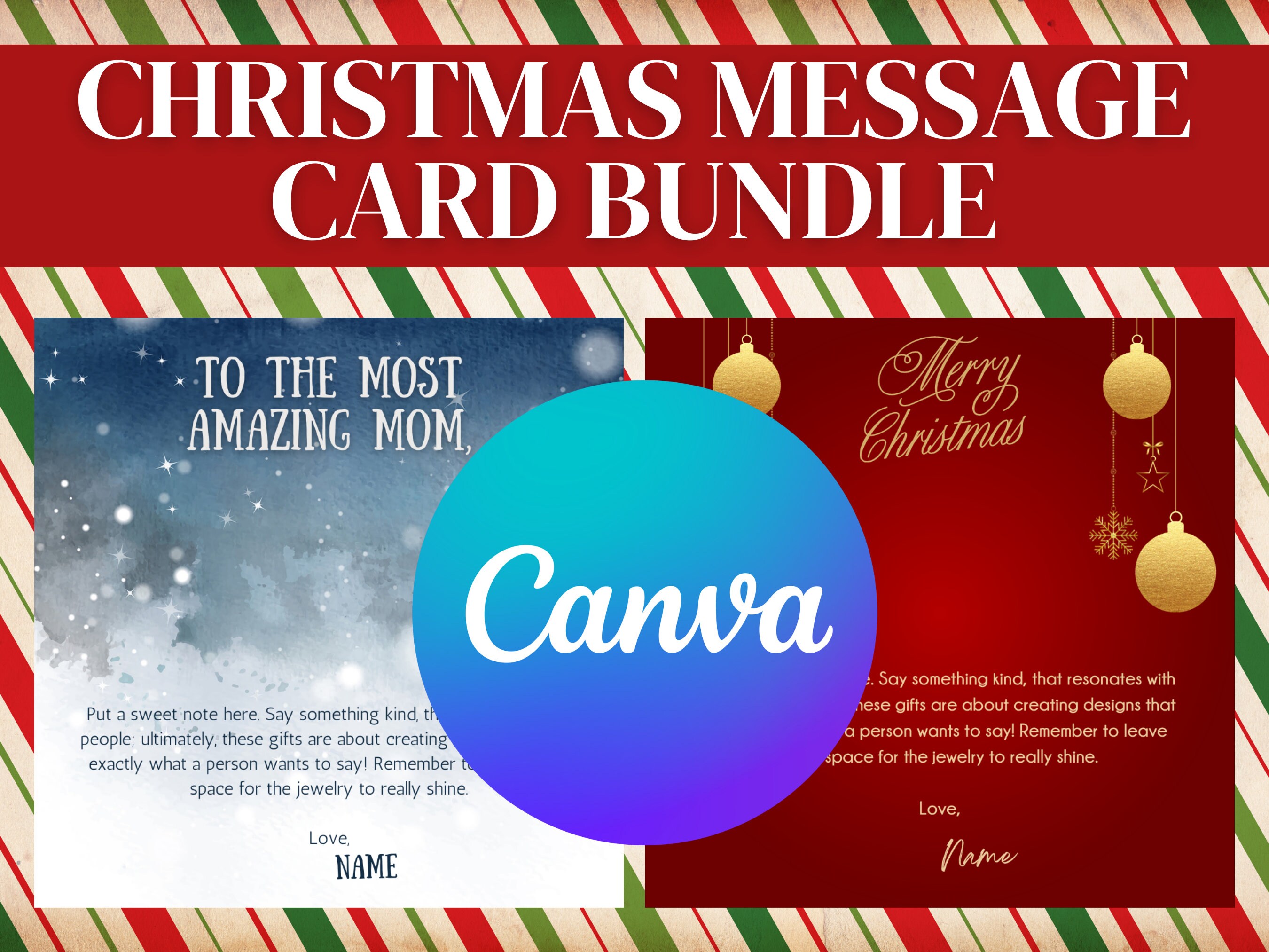 Shineon Message Card Templates Canva Templates Editable Templates ...