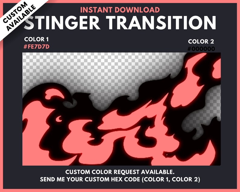CUSTOM Available | Black and Red Stinger Transitions for Twitch ...