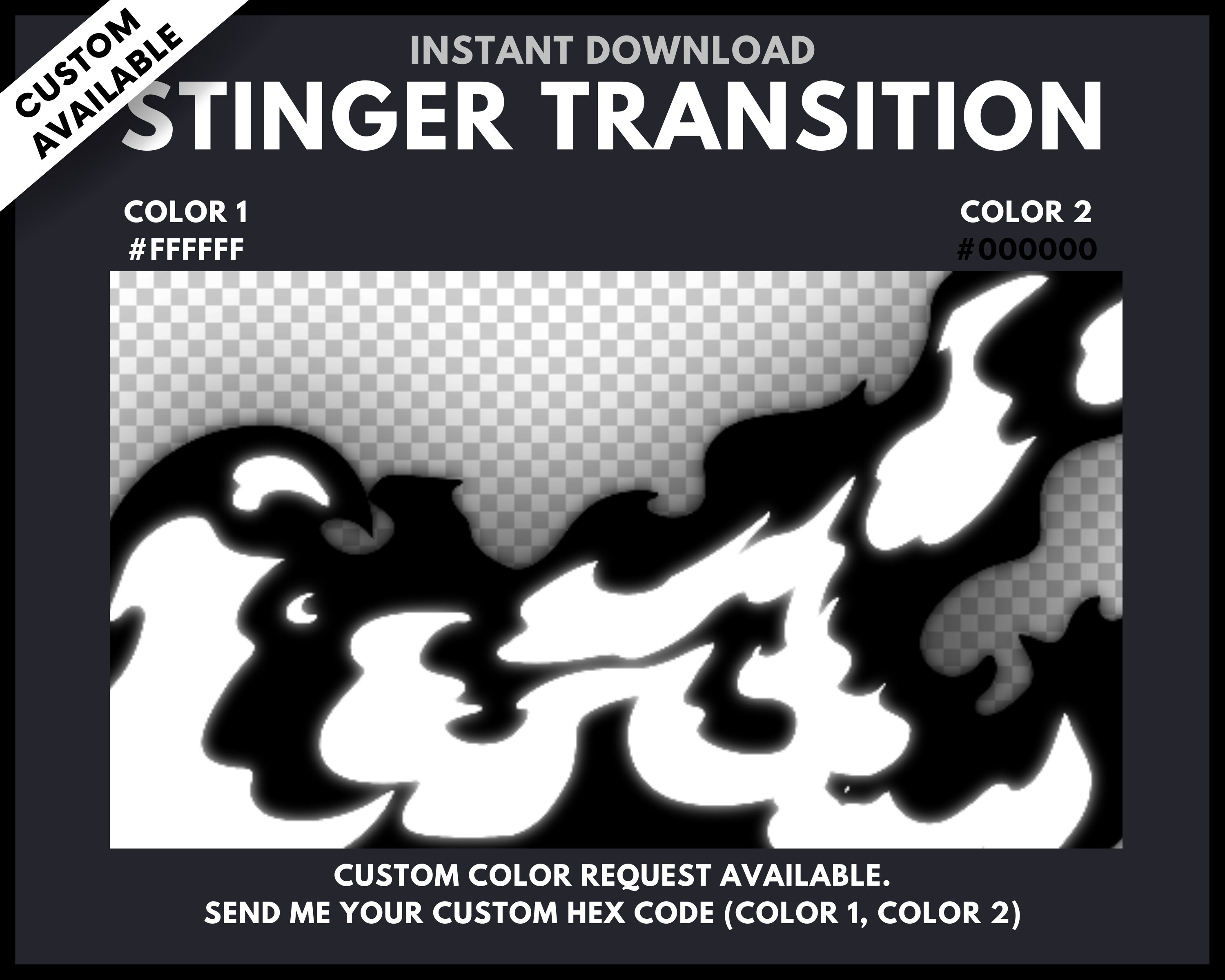 CUSTOM Available | Black and White Stinger Transitions for Twitch ...