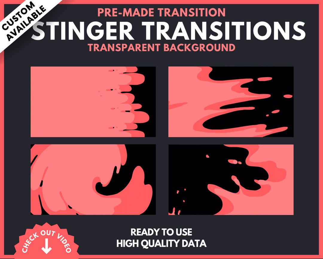 CUSTOM Available | 4 Red Stinger Transitions for Twitch | Liquid ...