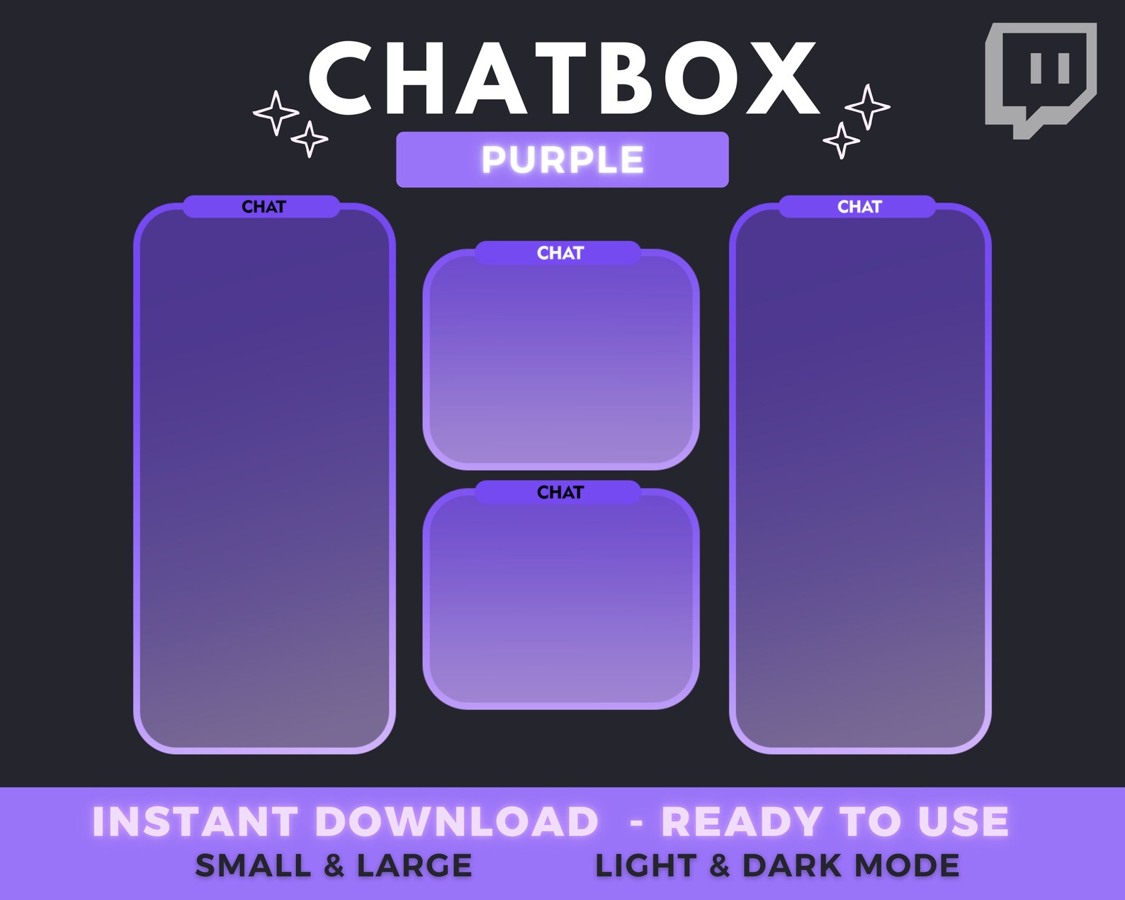 Twitch Chatbox Bundle Purple Gradient Cute Aesthetic - Etsy