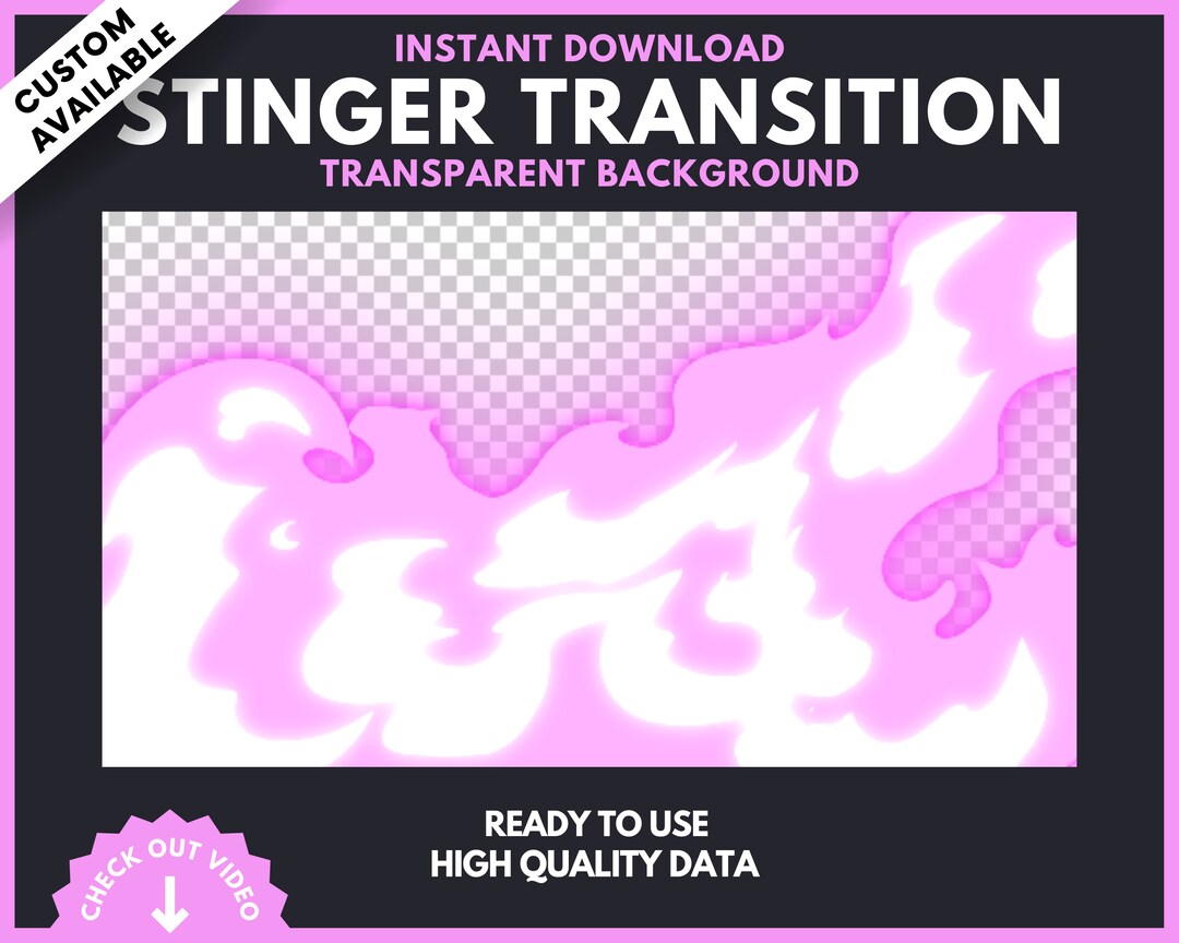 CUSTOM Available | Pastel Pink Stinger Transitions for Twitch | Liquid ...