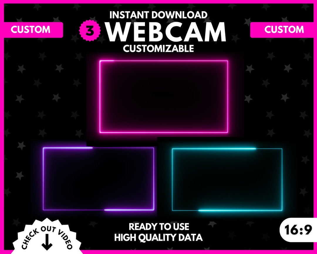 16:9 CUSTOMIZABLE WEBCAM | Twitch Overlay - Streaming - Easy to Set up ...
