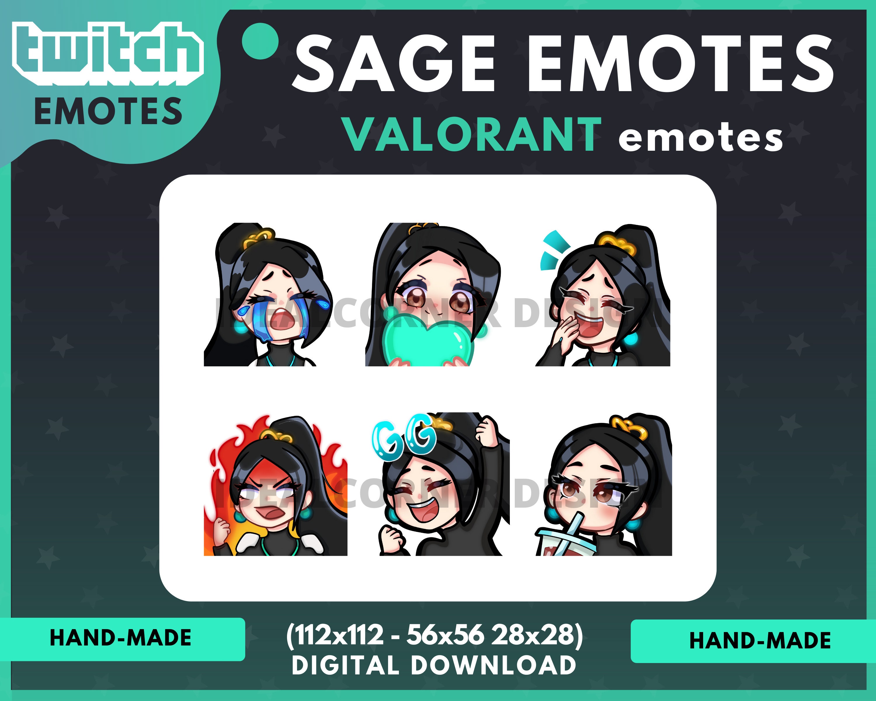 Sage Emotes | Twitch Emotes - Streaming - Easy to Set up - Valorant ...