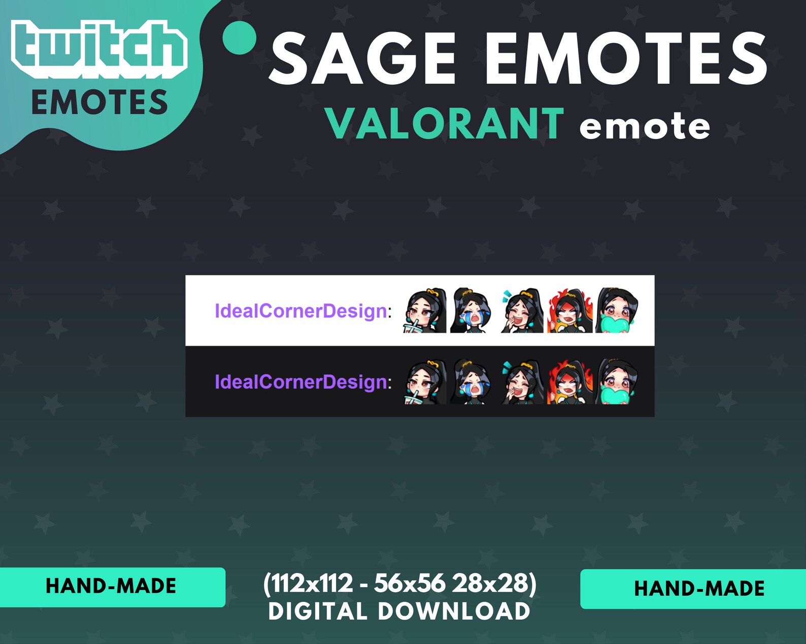 Sage Emotes | Twitch Emotes - Streaming - Easy to Set up - Valorant ...