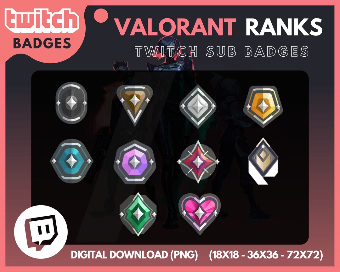 NEW Rank Valorant Sub Badges | Instant Download | Ascendant Included ...
