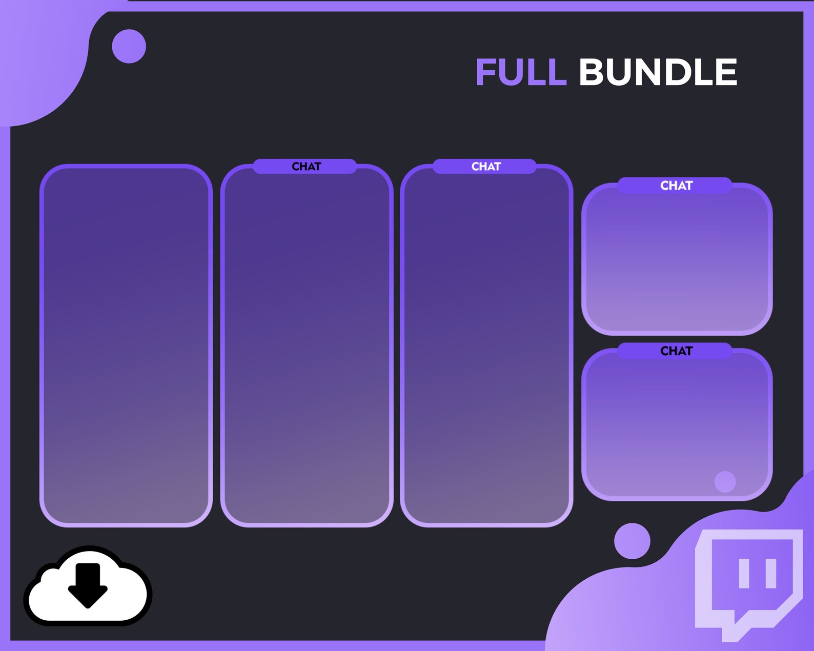 Twitch Chatbox Bundle Purple Gradient Cute Aesthetic - Etsy