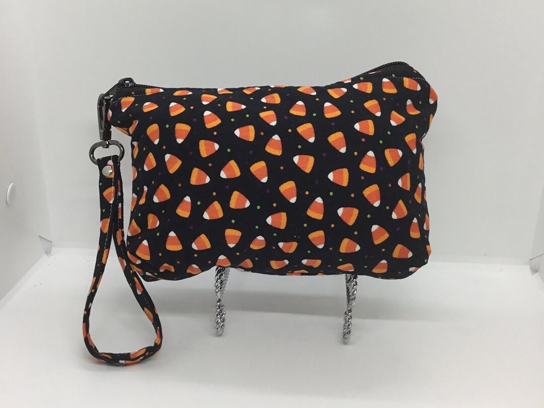 Small Zipper Bag Candy Corn Print Country Chic Repurposed - Etsy
