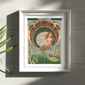 Alphonse Mucha Art Nouveau Mermaid Digital Artwork Illustration - Etsy