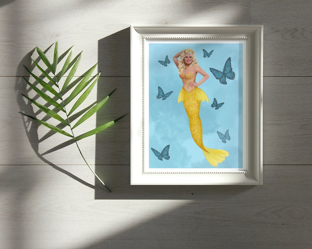 Dolly Parton Mermaid Digital Artwork Illustration - Etsy