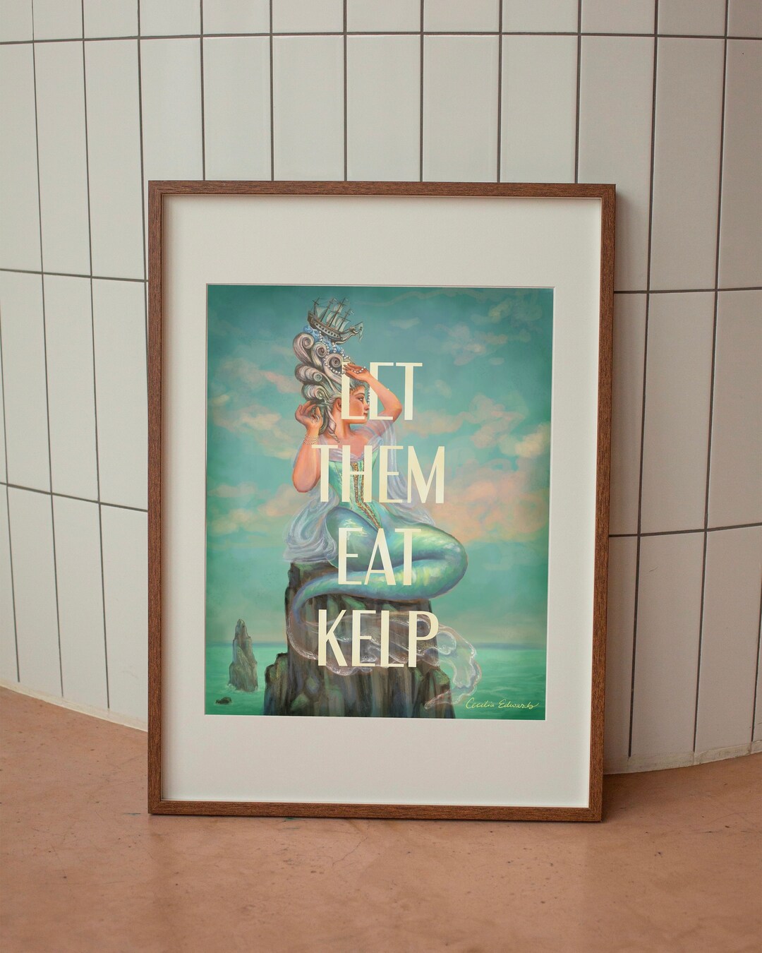 Rococo Marie Antoinette Art Siren Mermaid Digital Artwork Illustration ...