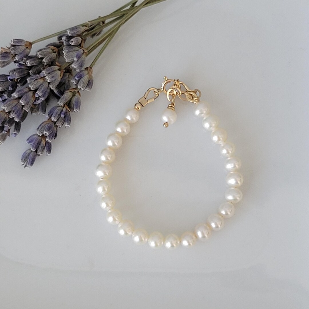 AAA Freshwater Pearl Baby Bracelet - Babies First Pearls - Baby ...